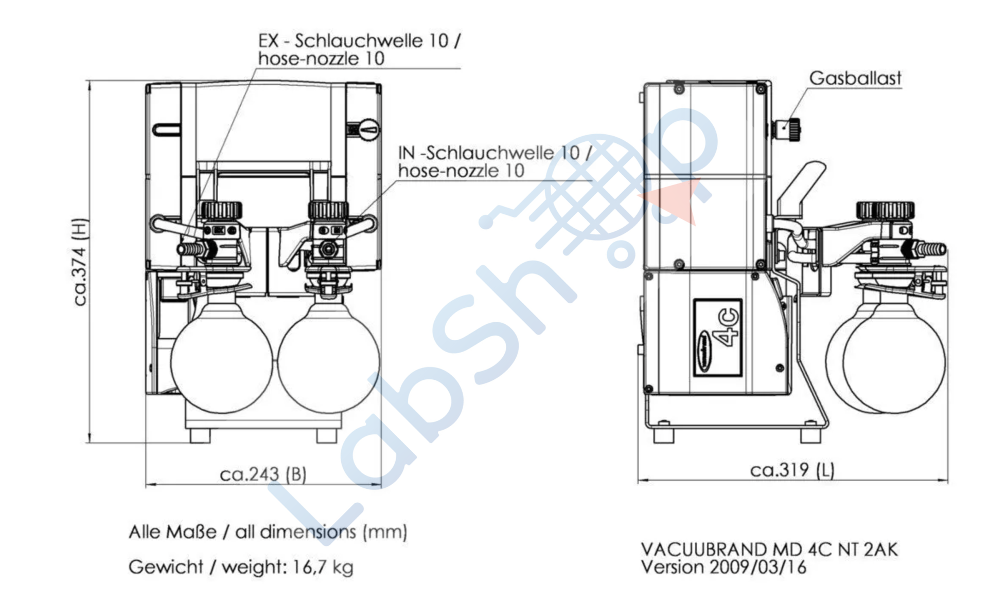 -Vacuubrand MD 4C NT + 2AK-